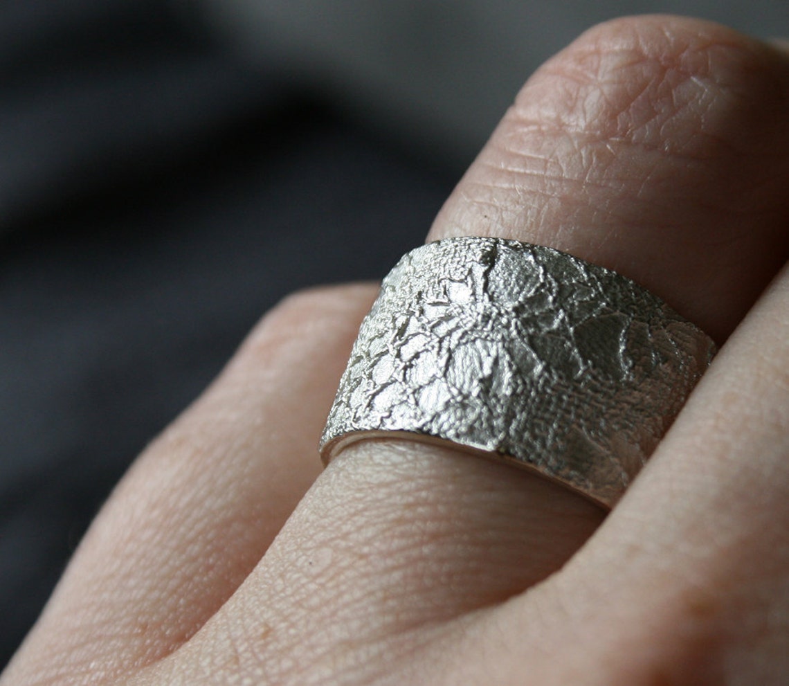 White Lacey no. 17 Sterling Silver Lace Ring Made to - Etsy
