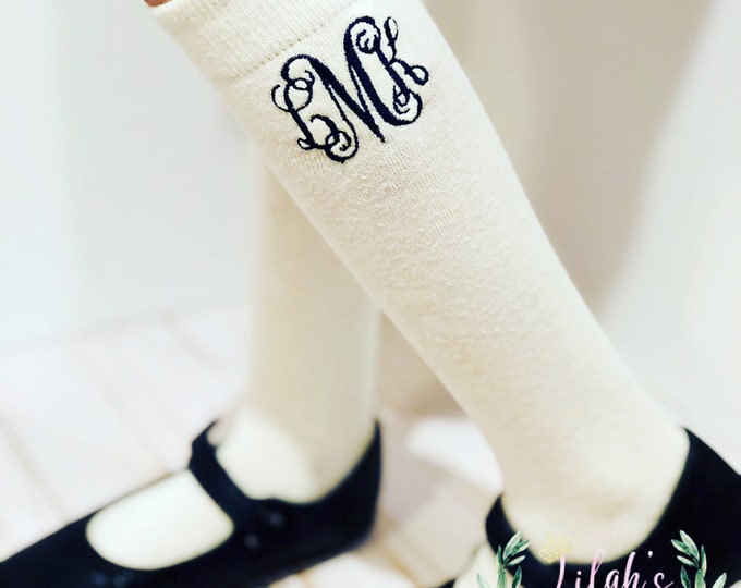 Custom Embroidered Monogrammed Knee Socks - Etsy
