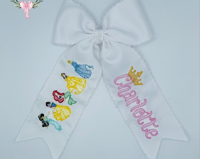 Custom Personalized Disney Princesses Moonstitch Ribbon Hair Bow ...