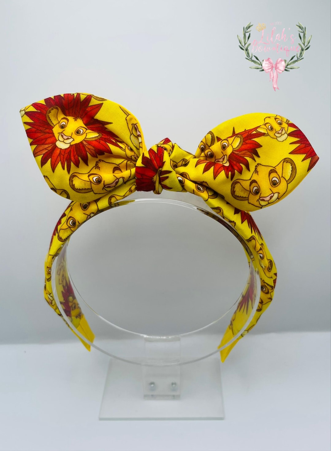 Custom Disney Lion King Simba Fabric Knotted Bow Headband Perfect Size ...