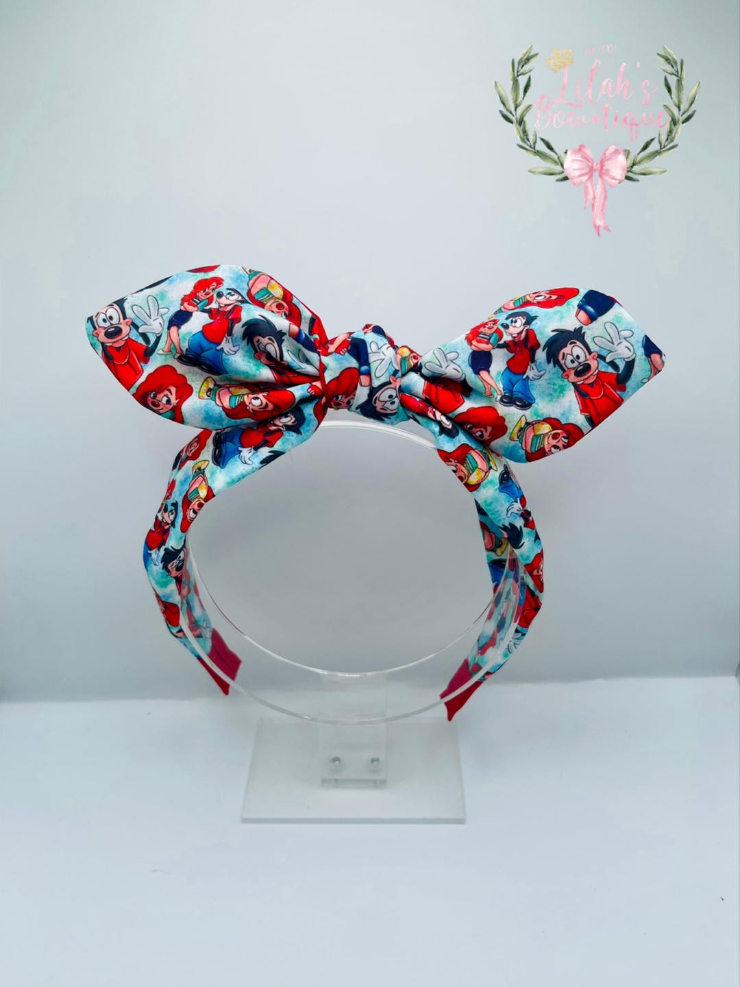 Custom Disney Goofy Movie Max, Roxanne Fabric Knotted Bow Style ...