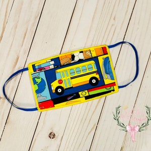 Custom Cotton Reusable School Bus Fabric Face Mask - Etsy