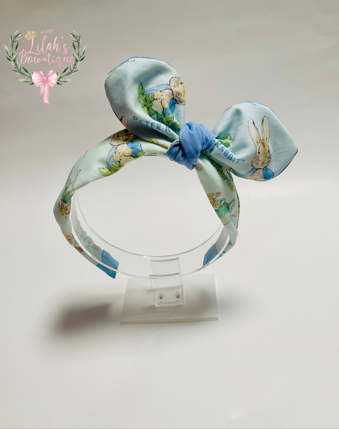 Custom Peter Rabbit Fabric Knotted Bow Style Headband Perfect Size for ...