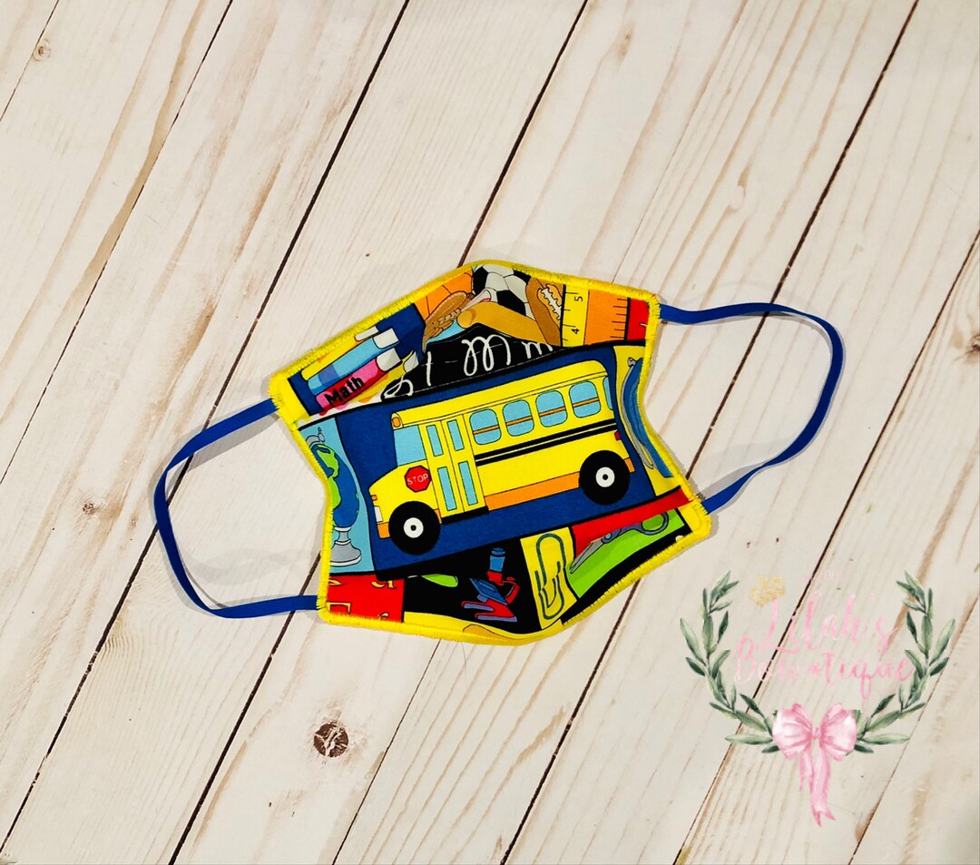 Custom Cotton Reusable School Bus Fabric Face Mask - Etsy