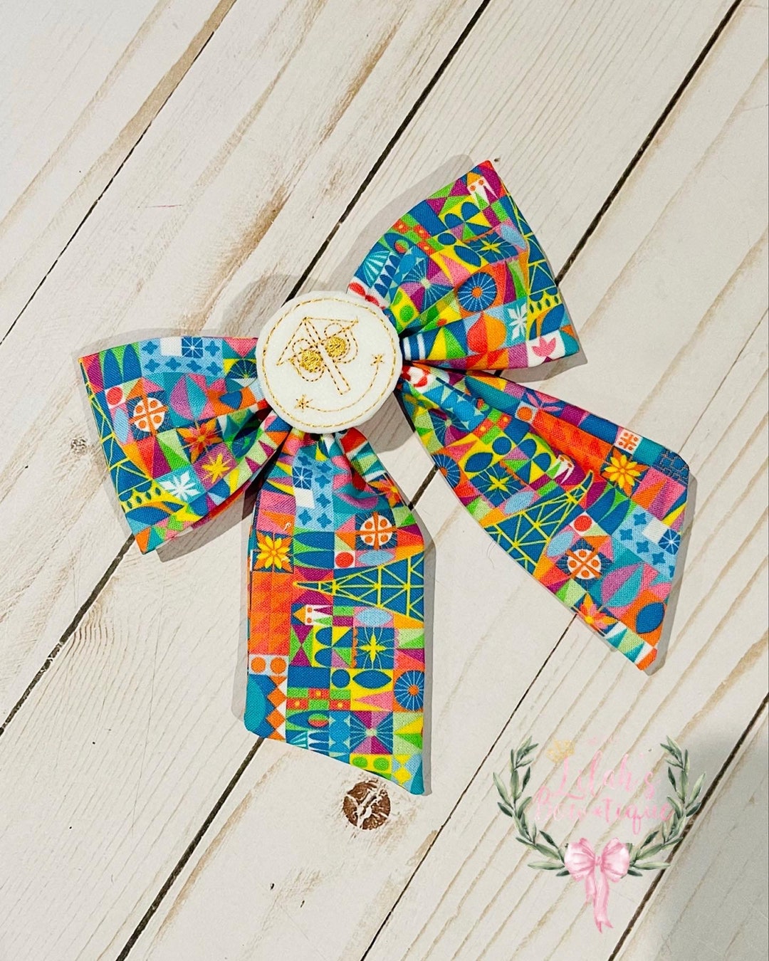 Custom Disney Its a Small World Fabric Hair Bow - Etsy