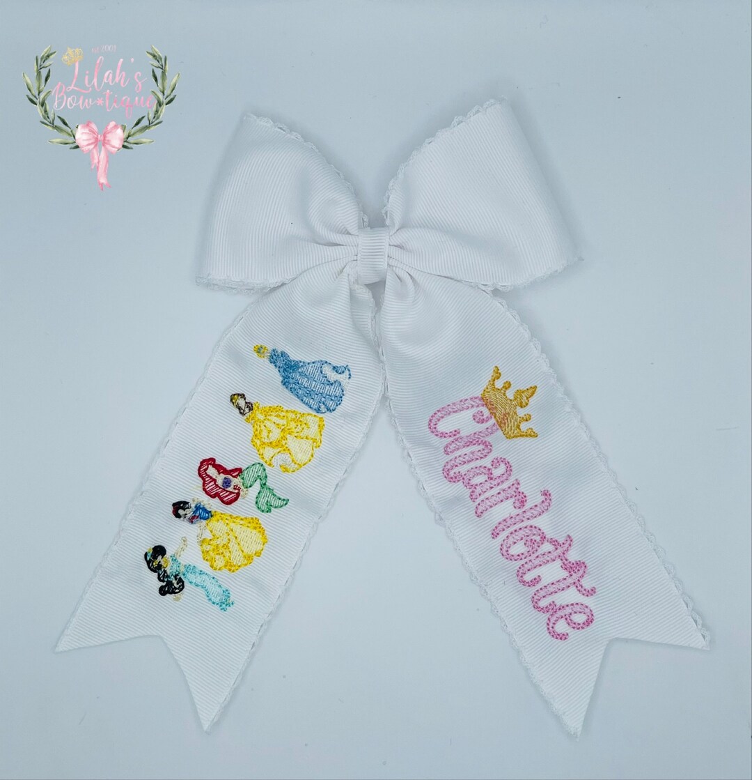 Custom Personalized Disney Princesses Moonstitch Ribbon Hair Bow ...