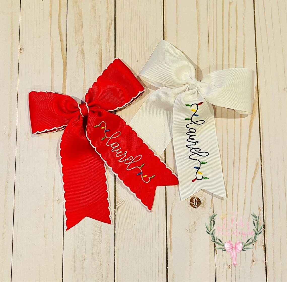 Custom Embroidered Name in Christmas Lights Personalized | Etsy