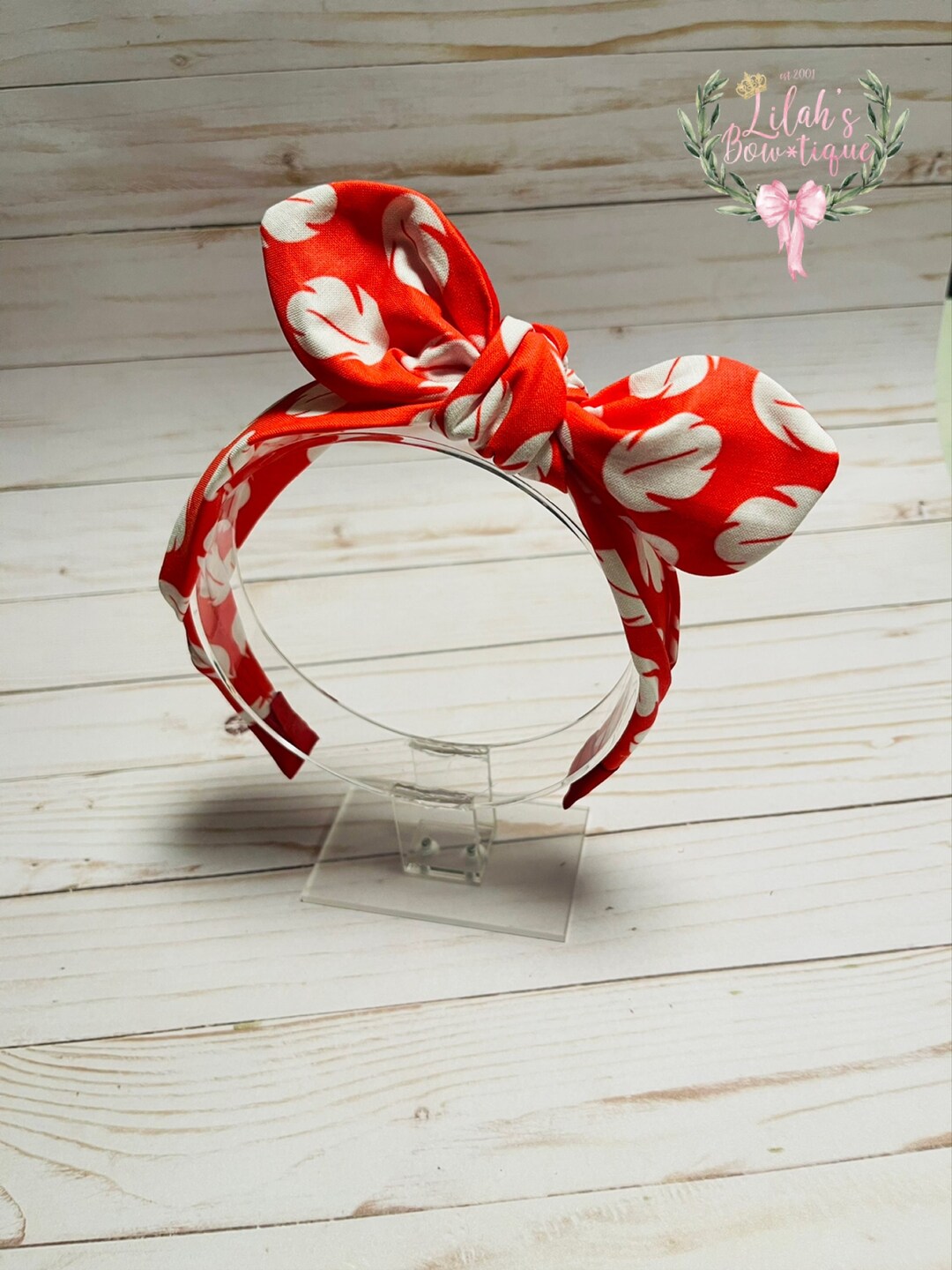 Custom Disney Lilo Inspired Fabric Knotted Bow Headband Perfect Size ...