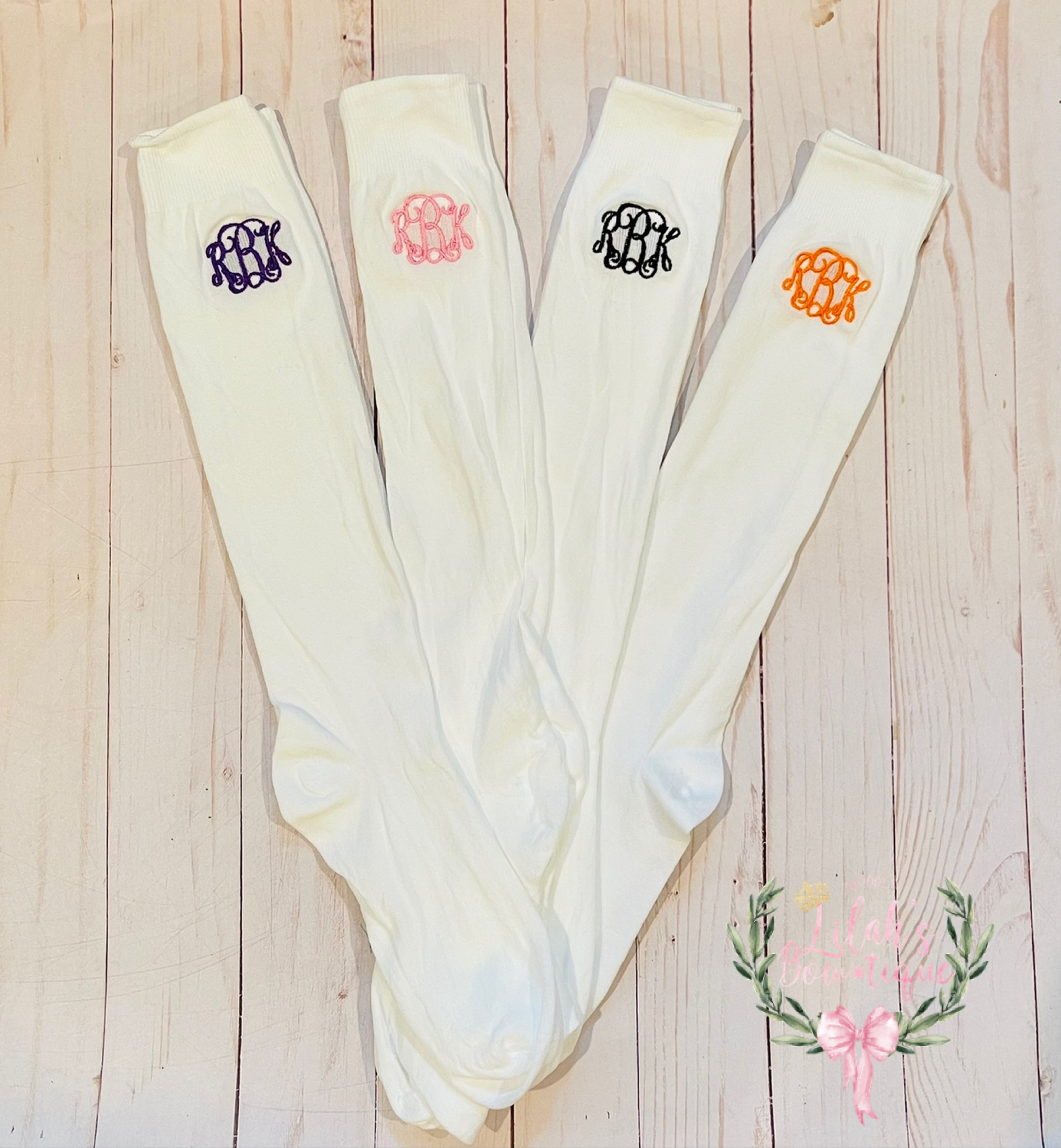 Custom Embroidered Monogrammed Knee Socks | Etsy