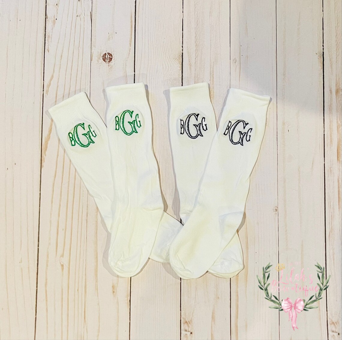 Custom Embroidered Monogrammed Knee Socks | Etsy