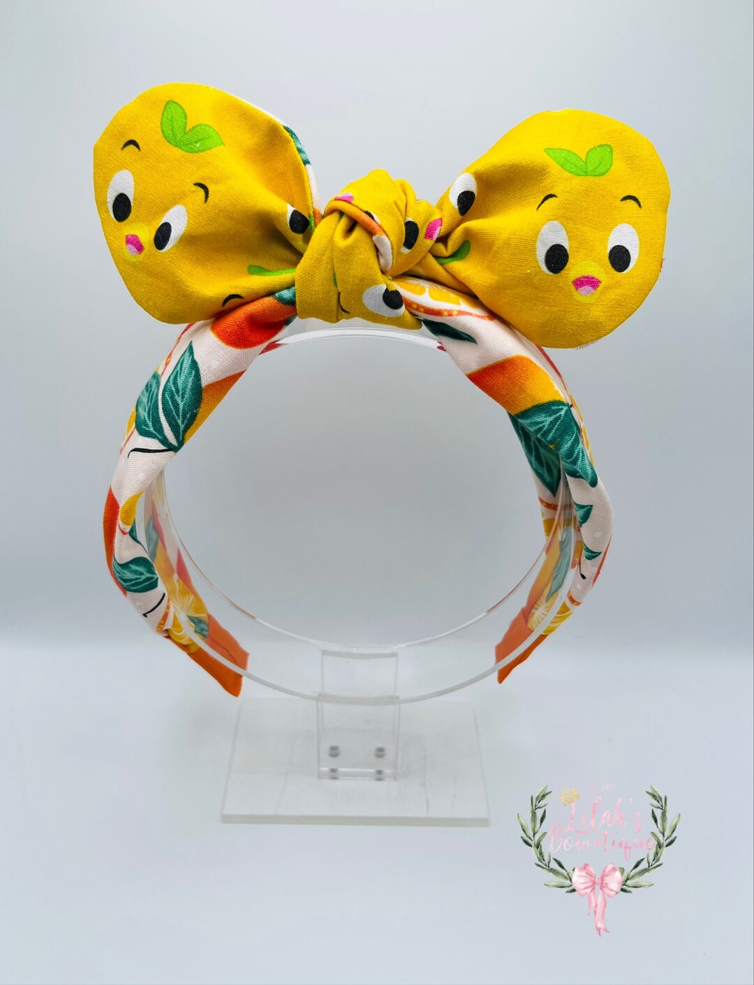 Custom Embroidered Orange Bird Fabric Knotted Bow Headband. Perfect for ...