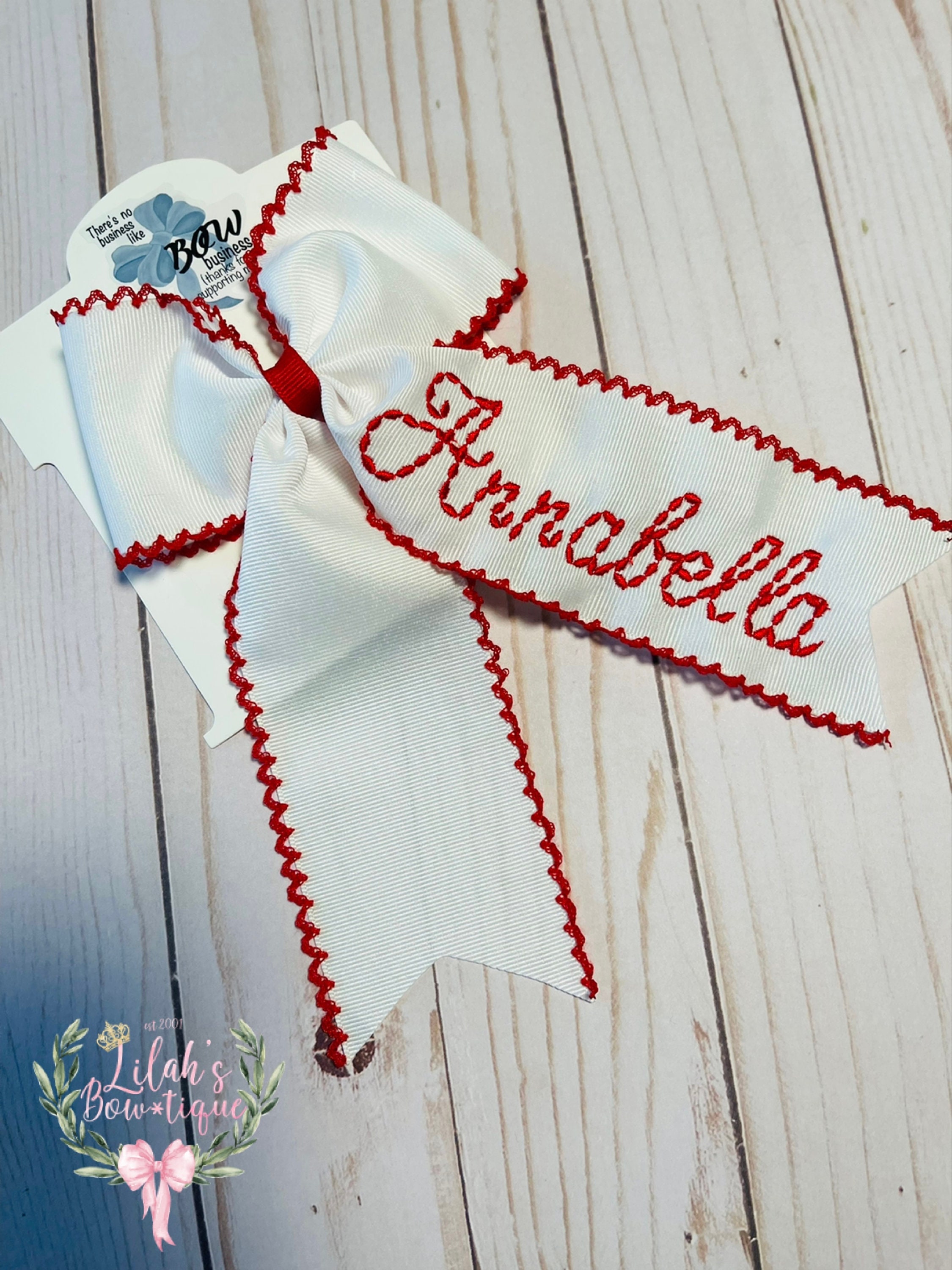 Custom Personalized Stitch Embroidered Moonstitch Ribbon Hair - Etsy