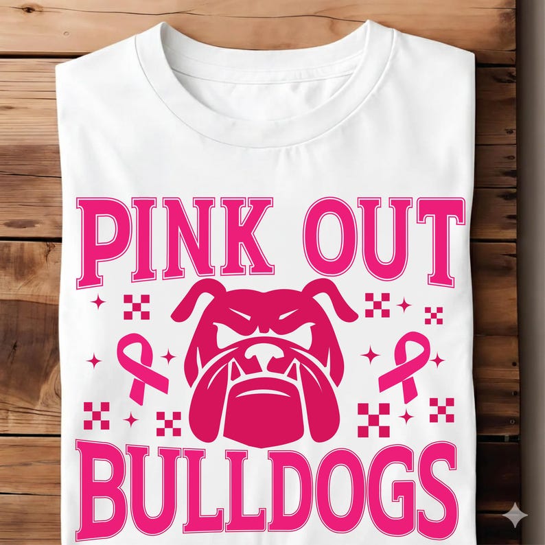 Pink Out Bulldogs - Breast Cancer Awareness, PNG SVG (digital Download ...