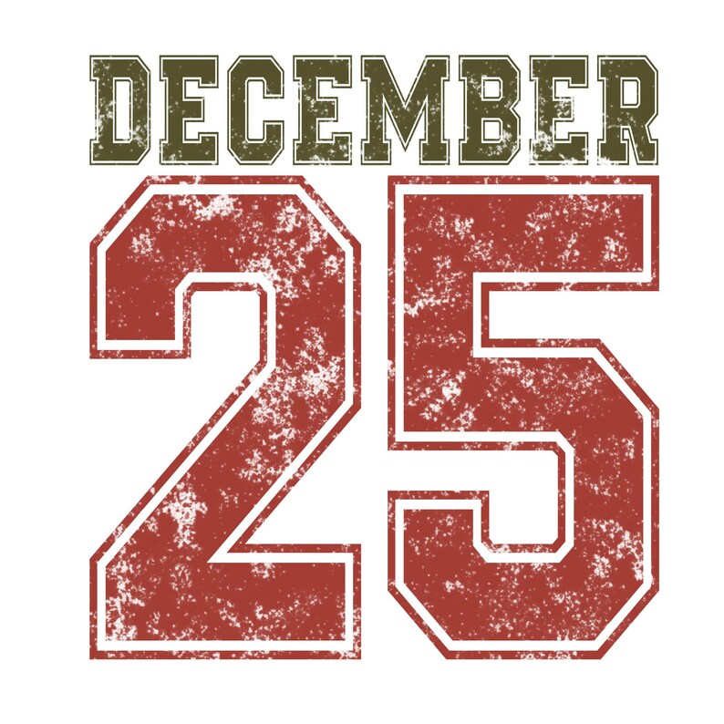 Distressed December 25 PNG, Retro Christmas Design (digital Download ...