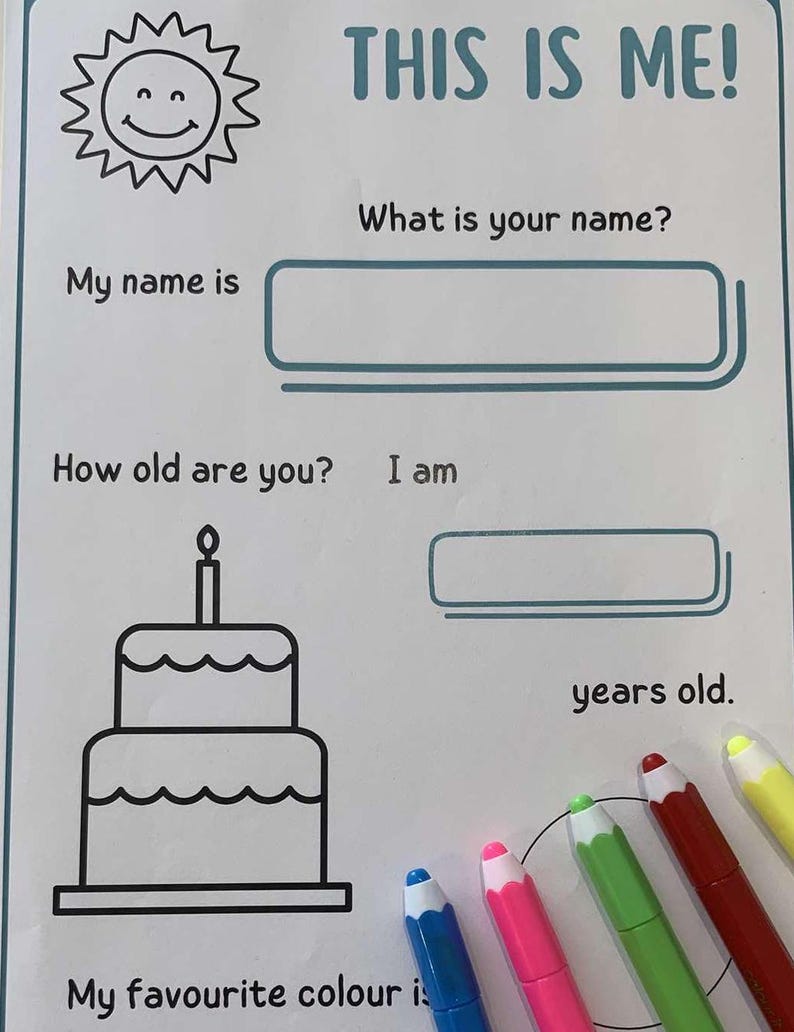 "this is Me" Worksheets - Learning English Through Play for ...