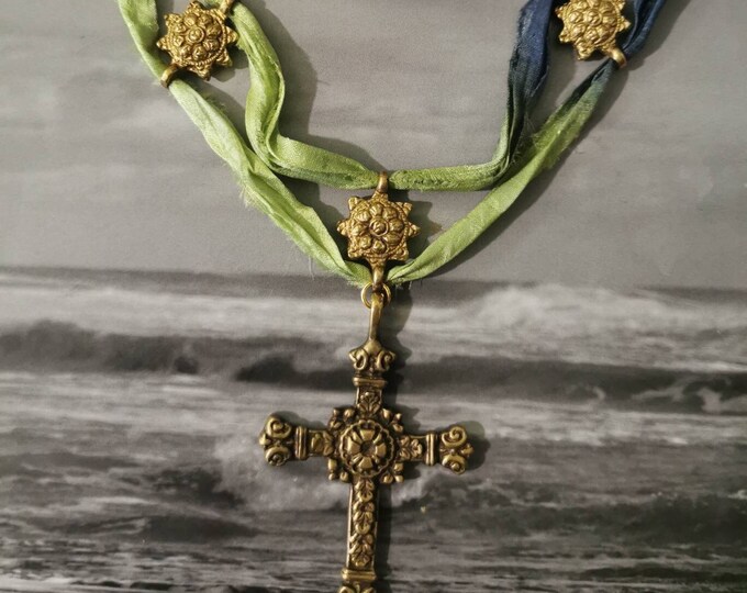 Gipsy Cross, Bizantine Cross, Bronze Cross, Sari Necklace - Etsy
