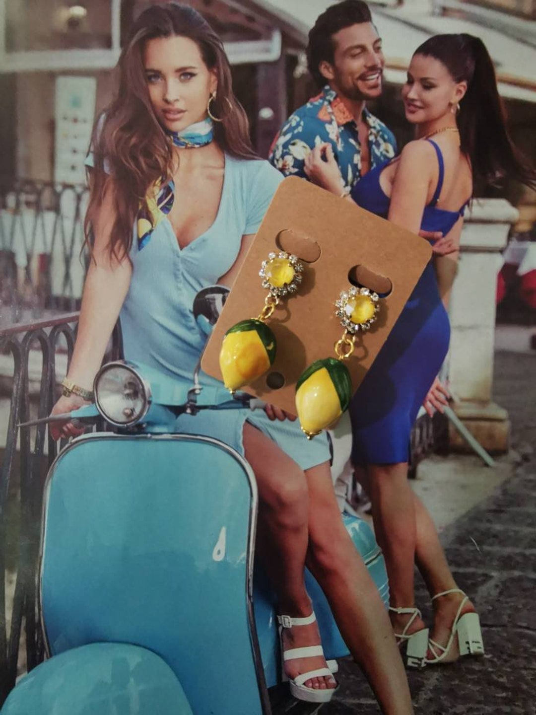 Summer to Positano, Italian Folk Earrings, Ceramic Caltagirone Lemon ...