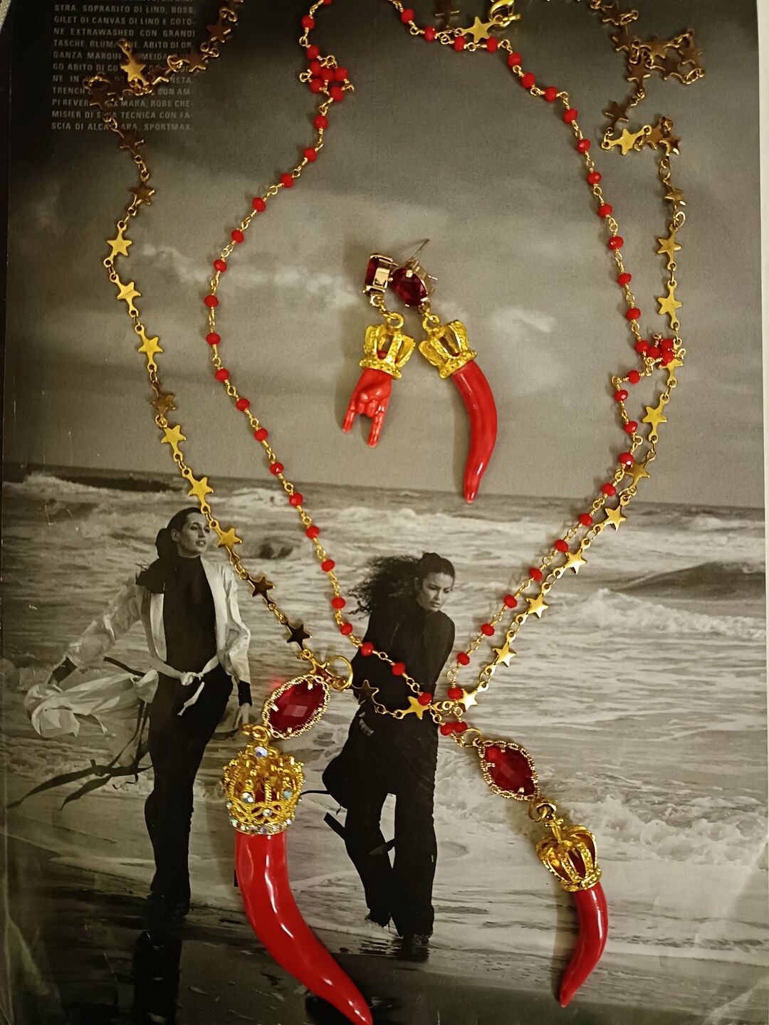 Napoli,sciò Sciò Goodluck Necklace and Earrings,cornicello,italian Folk ...