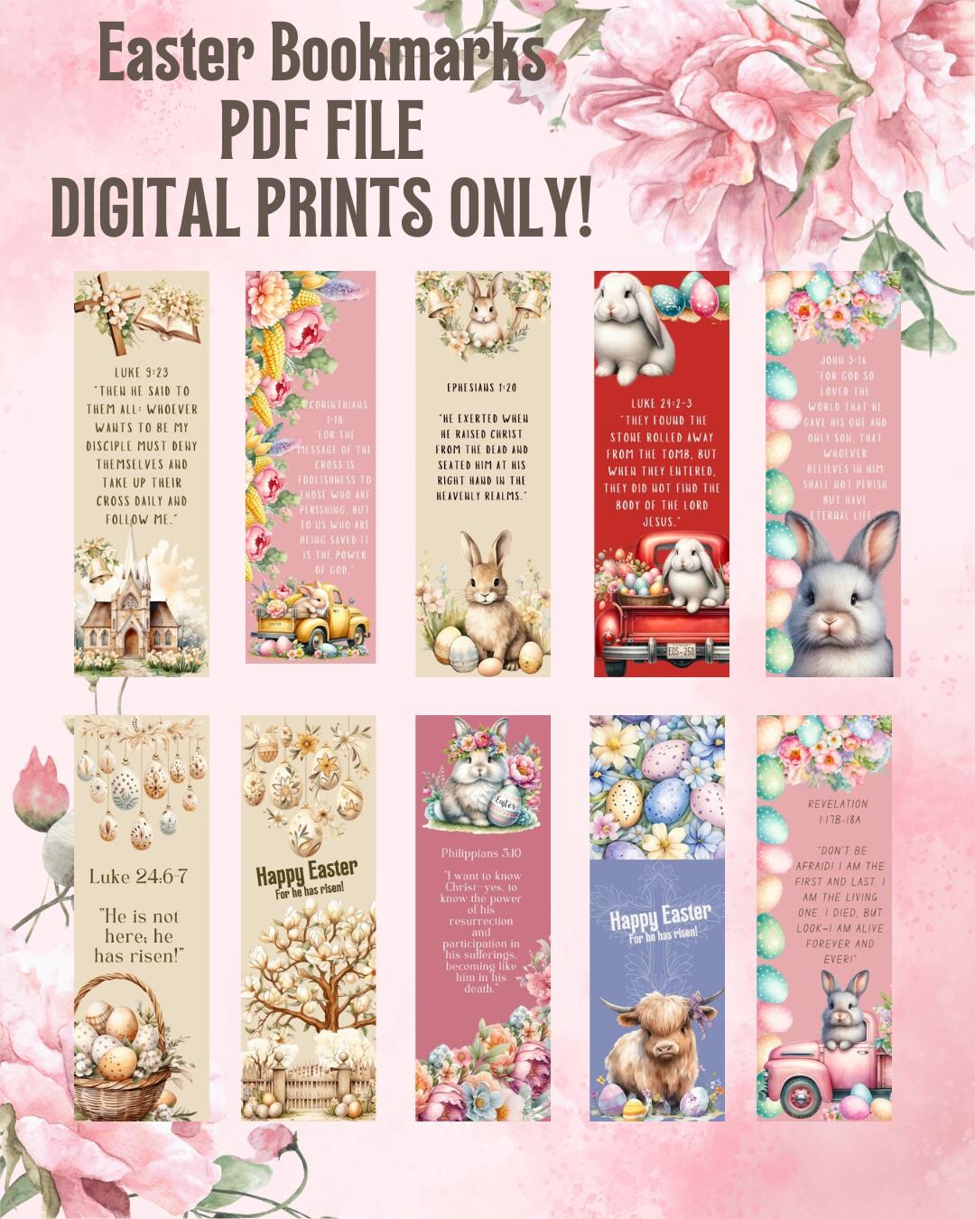 Christian Easter Bookmark Printables - Etsy