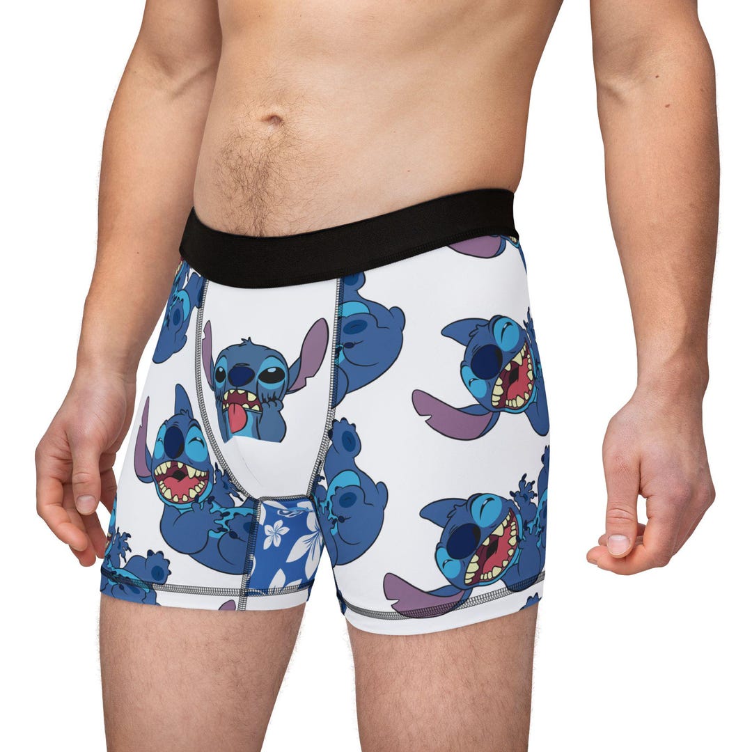 Fun Stitch Men's Boxers - Playful Underwear for Disney Fans, Cute Gift ...