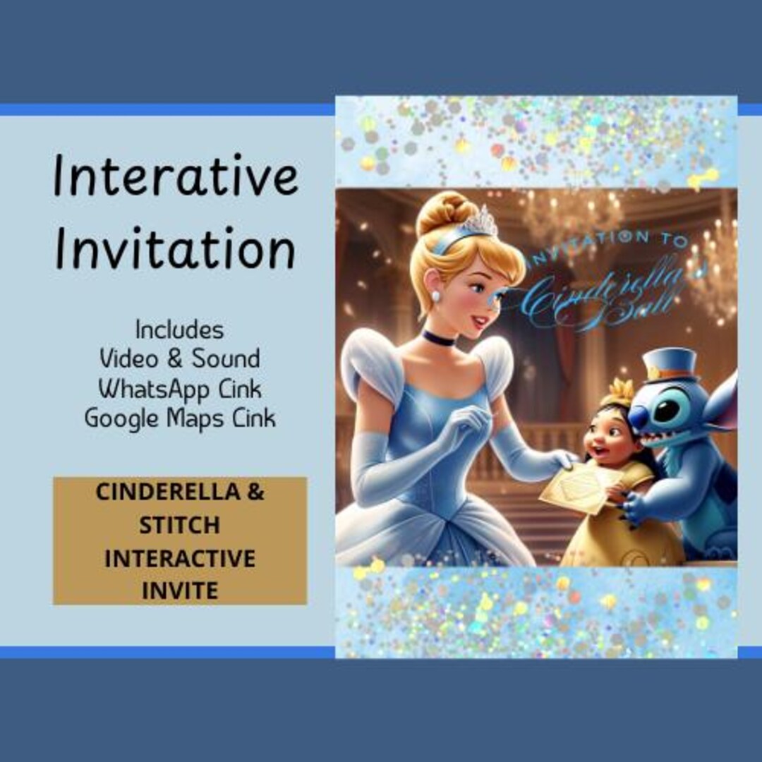 Cinderella & Stitch Interactive Video Invitation - Etsy