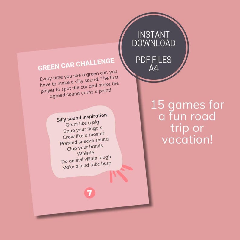 15 Family Travel Games - Printable Fun for Kids on the Road 5+ - Etsy