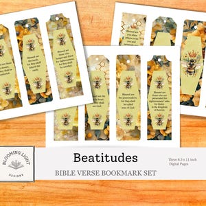 Beatitudes Bible Verse Bookmark Set - Etsy