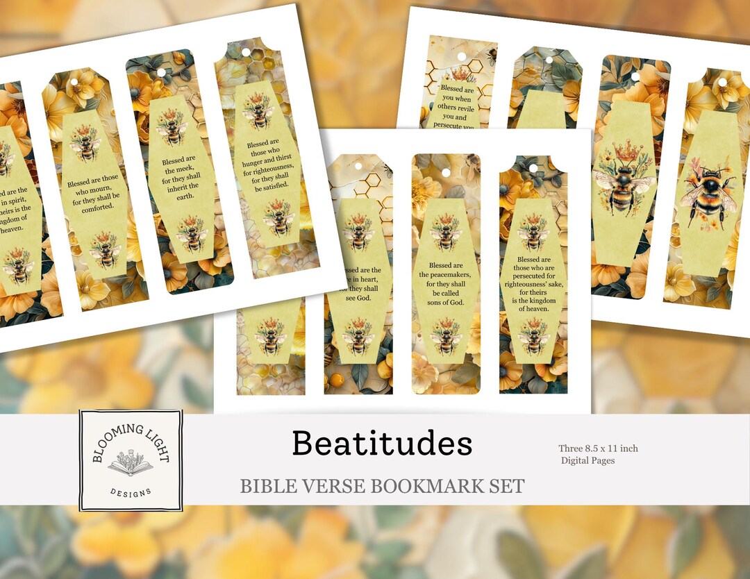 Beatitudes Bible Verse Bookmark Set - Etsy