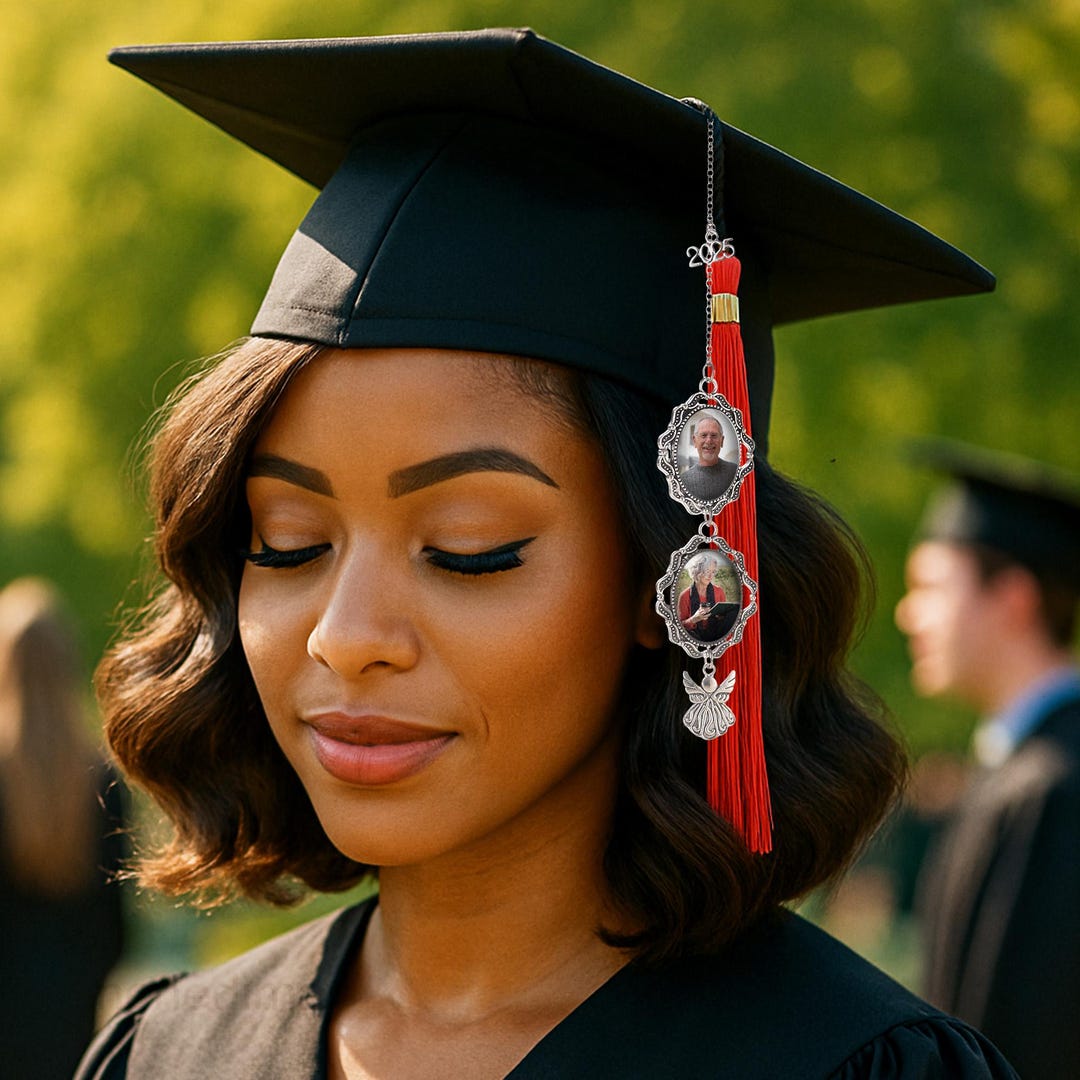 Custom Graduation Tassel Photo Charm - Memorial Graduation Gift, 2025 ...