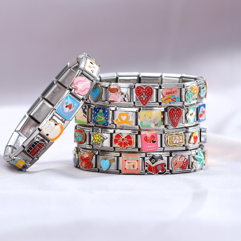 Silver Italian Bracelet - Custom Italian Charms, Personalized Italian ...