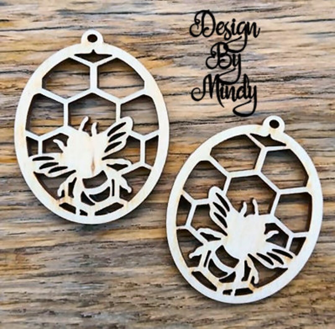 Honeycomb Bee Earring Cut File for Glowforge - Etsy