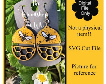 Honeycomb Bee Earring Cut File for Glowforge - Etsy
