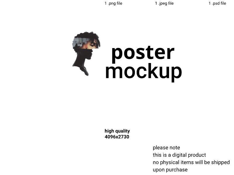 Editable Minimalist Poster Mockup | Photopea and Photoshop | Sunlit ...