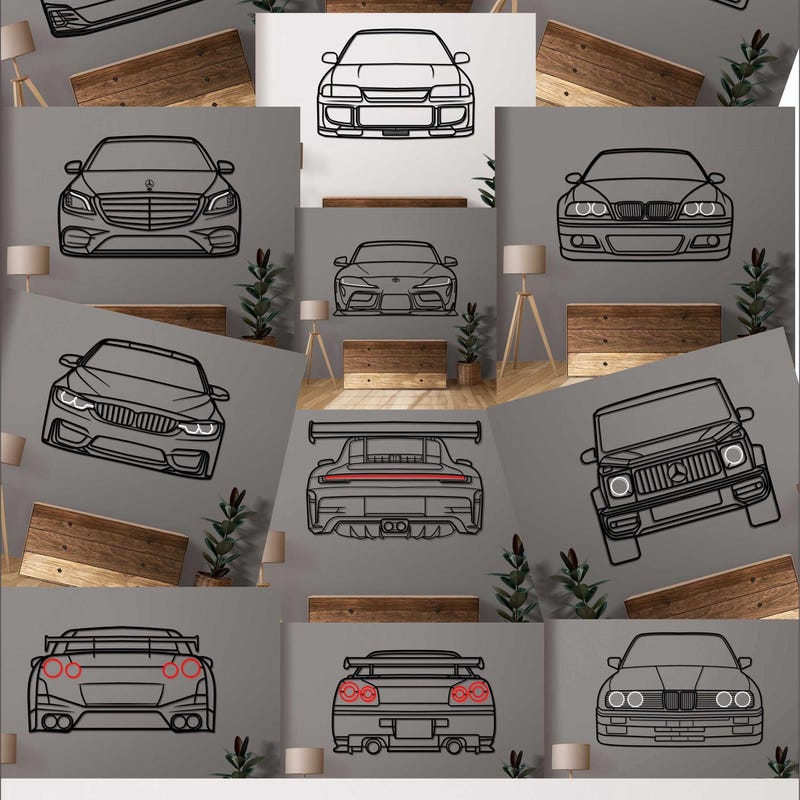Automotive Line Art Signs - Etsy