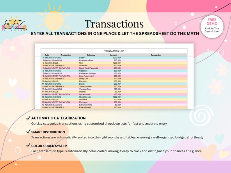 Monthly Budget Spreadsheet • Excel Sheets Finance Template • Easy ...