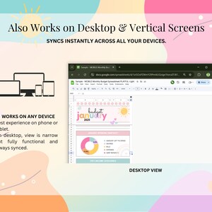 Mobile Annual & Monthly Budget Spreadsheet, Google Sheets Template for ...