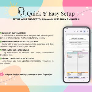 Mobile Annual & Monthly Budget Spreadsheet, Google Sheets Template for ...