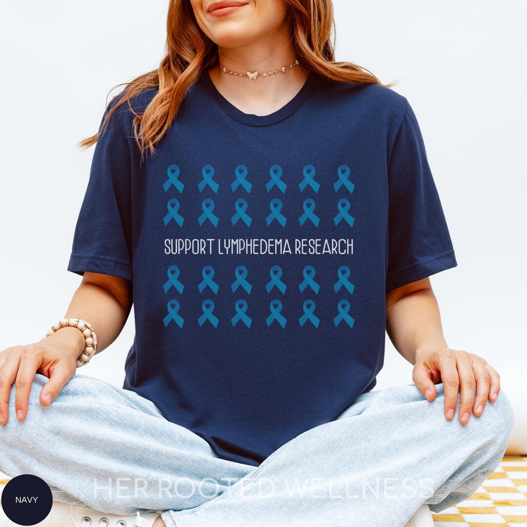 Blue Ribbon Lymphedema Shirt | Lymph Disorder Research Support Tee ...