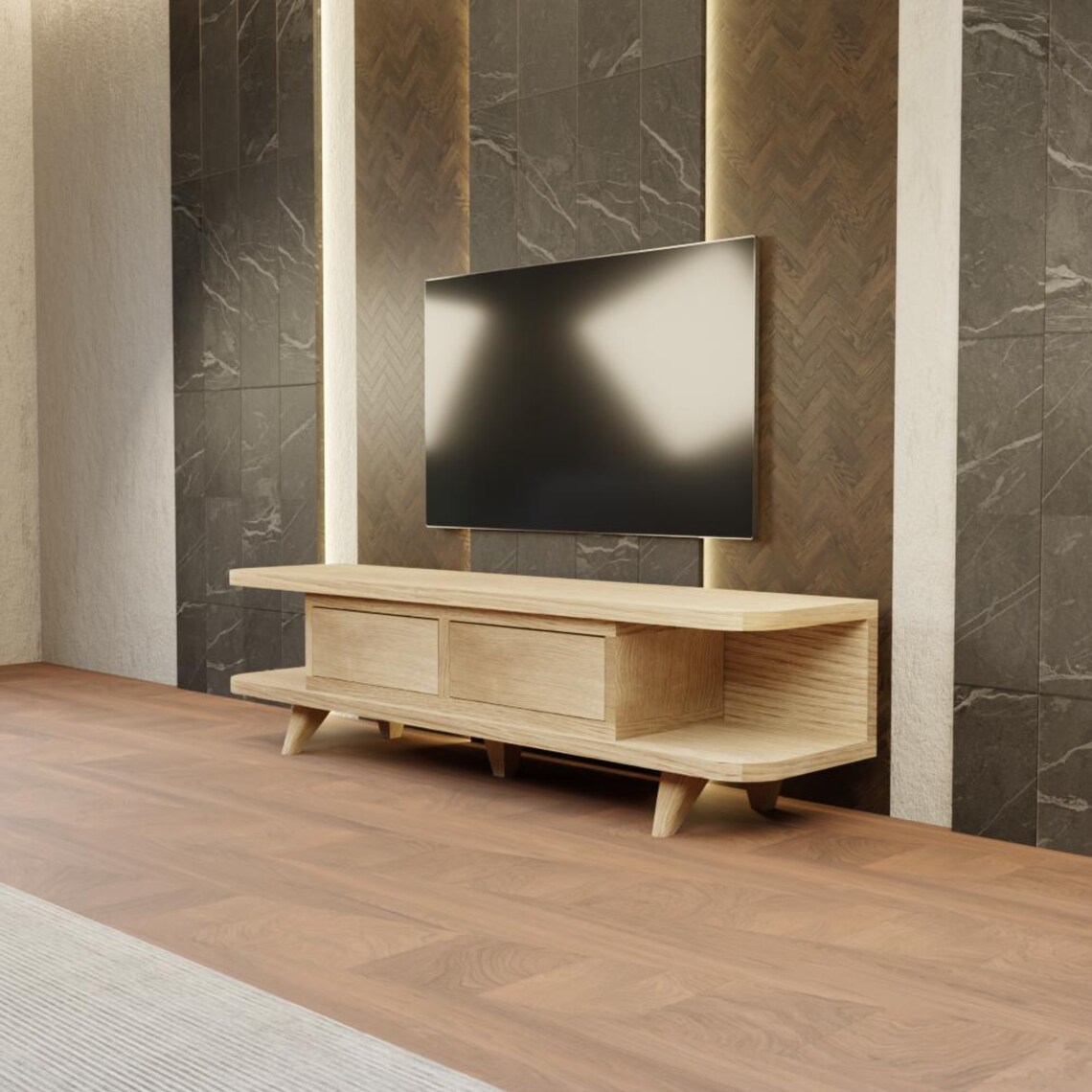 Tv Units Tv Console Oak Tv Unit Console Rectangular Cabinet With ...