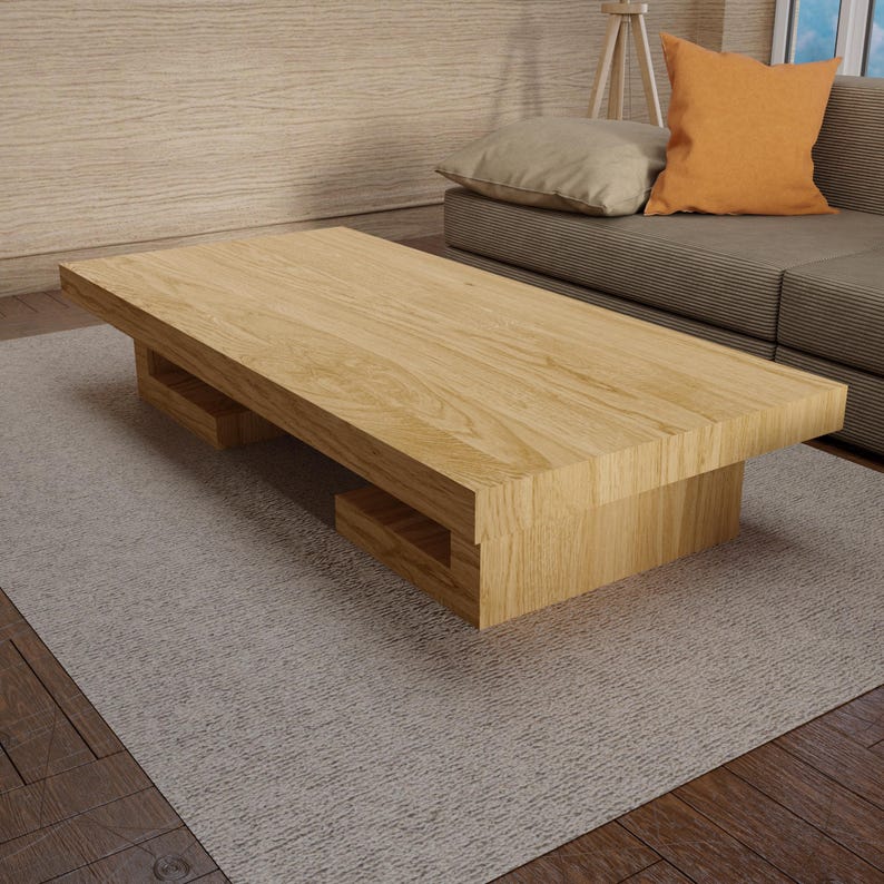 Modern Oak Coffee Table, Minimalist Oak Coffee Table, Wooden Coffee ...