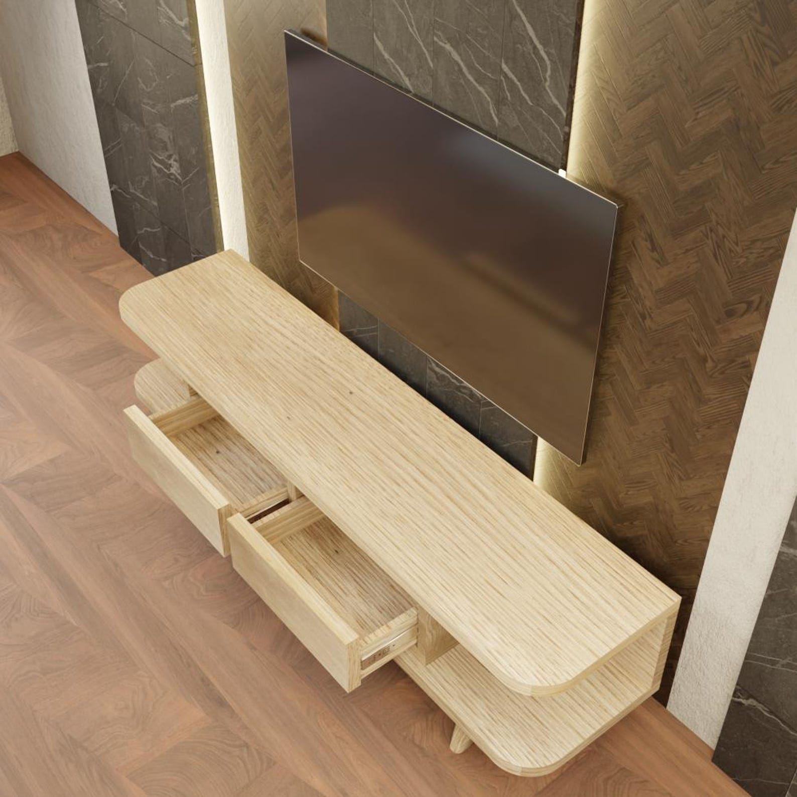 Tv Units Tv Console Oak Tv Unit Console Rectangular Cabinet With ...
