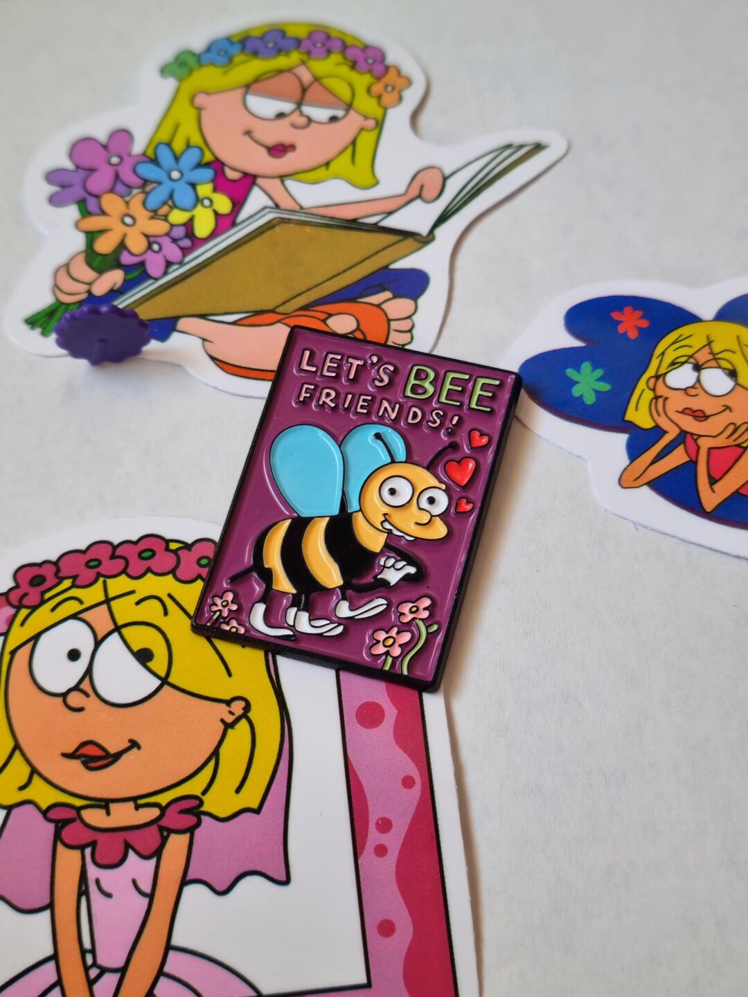 The Simpsons Let's BEE Friends Pin | 3 Lizzie Mcguire Stickers Gift ...