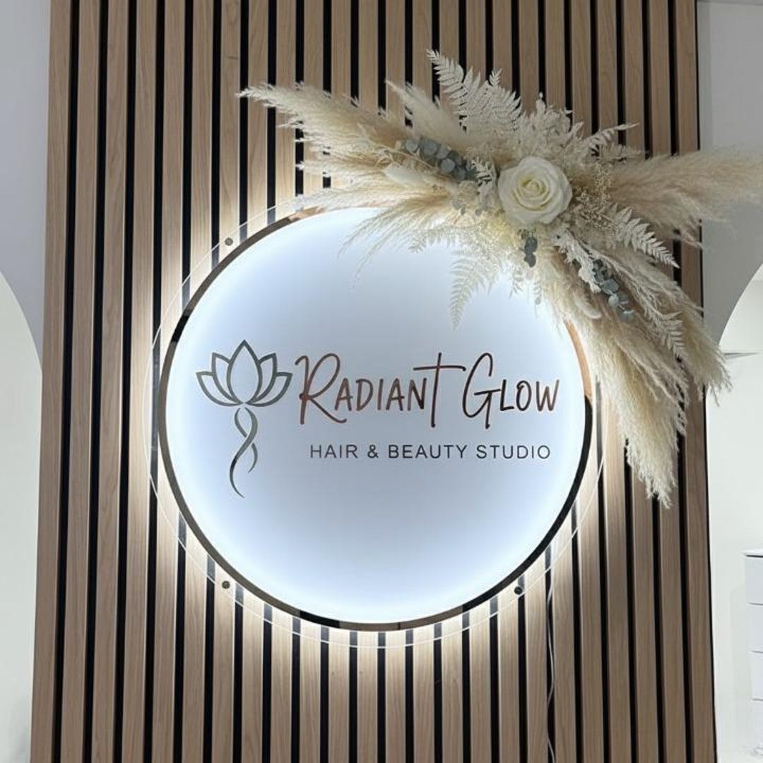 3D Custom Beauty Studio Glow up Sign, Business Logo Signs, Acrylic ...