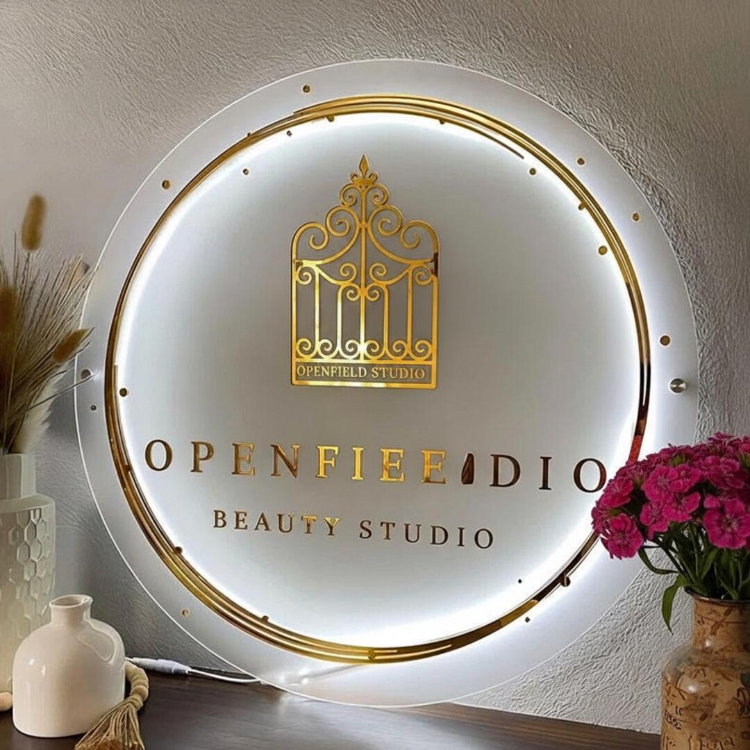 Custom Acrylic Business Backlit Sign | Acrylic Welcome Sign | Salon ...