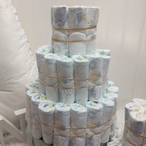 Greenery Diaper Cake Cow Print Baby Gift Rustic Burlap and Greenery ...