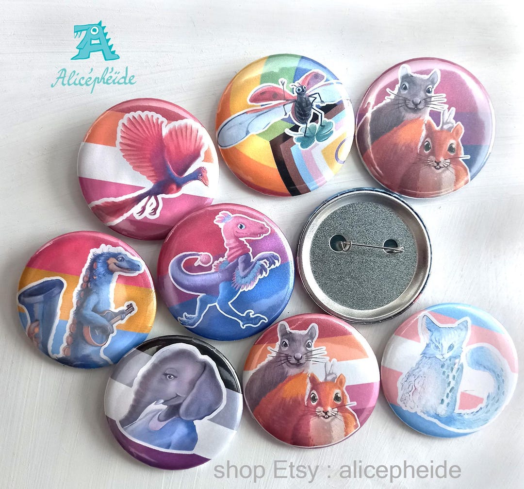 LGBTQ+ Pride Flag Badges | 58mm | LGBT - Lesbian - Bi - Trans - Ace ...