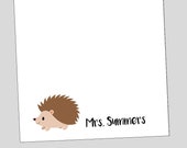 Hedgehog Notepad Personalized Stationery Teacher Notepad - Etsy