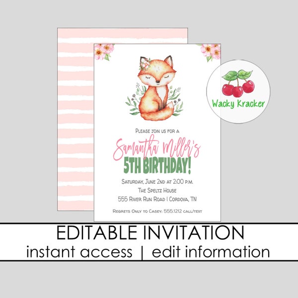 Fox Birthday - Etsy