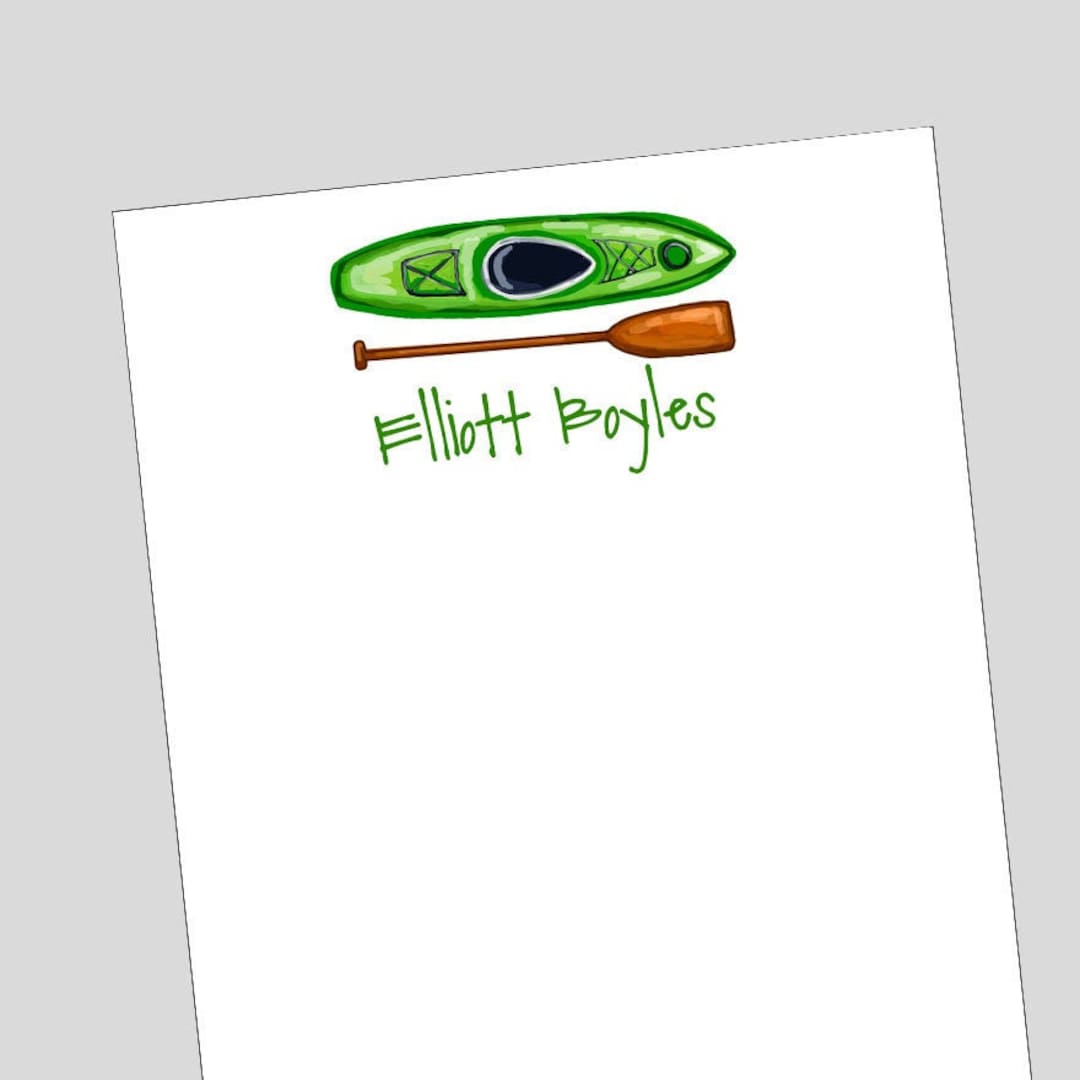 Kayak Personalized Notepads, Gift for Lake House, River Trip, Kayak ...