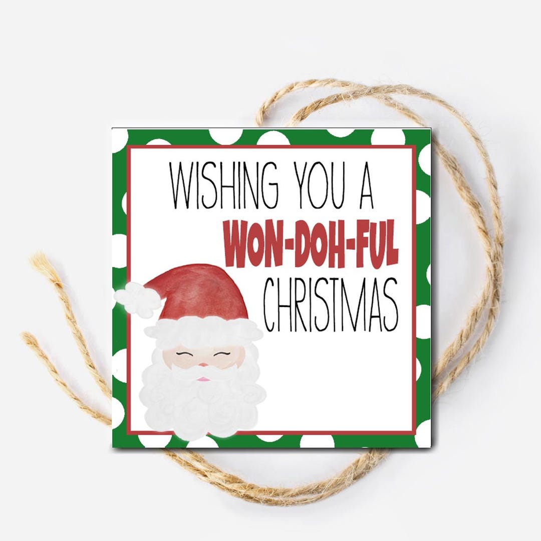 Printable Won-doh-ful Christmas Tag, Merry Christmas Tag, Class ...